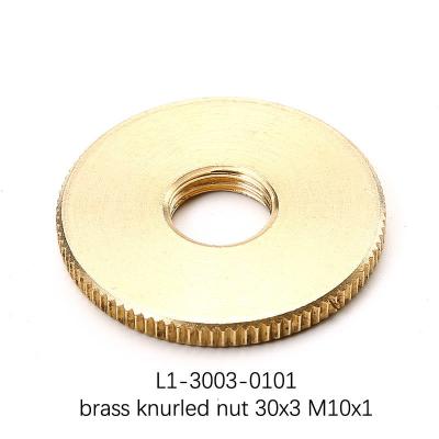 China 30x3 M10x1 Brass Knurled Nut Polished With Superior Electrical Conductivity for sale