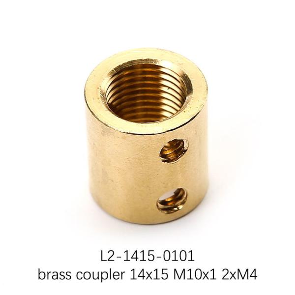 Quality Threaded Brass Pipe Coupler Fittings 14x15mm M10x1 2xM4 for sale