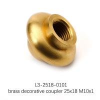 China Brass Decorative Coupler 25x18mm M10x1 Thread for Lighting Component Connection for sale