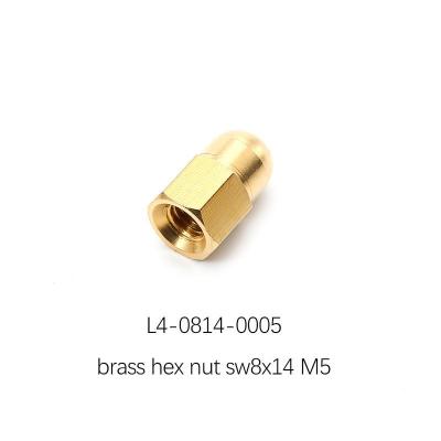China Sw8x14 M5 Thread Brass Light Fixture Parts High Grade Brass Hex Nut for sale