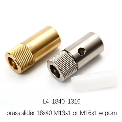 China 18x40 Corrosion Resistant Brass Slider With POM Insert M13x1 / M16x1 Threading for sale