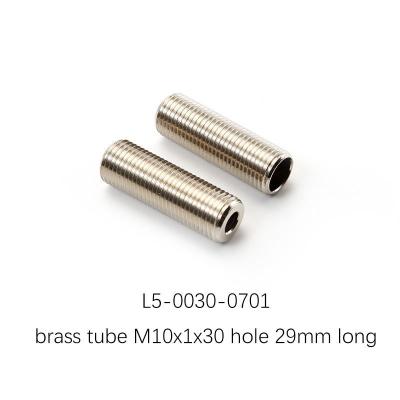 China M10x1 Brass Threaded Nipple Tube 30mm Length 29mm Internal Hole Depth for sale