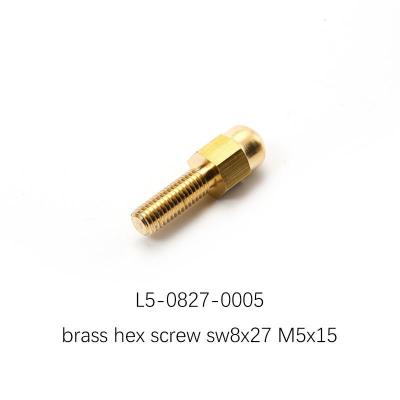 China Lighting Fixture Brass Hex Head Screws Sw8x27 M5 15mm Length for sale