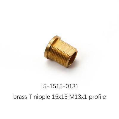 China T Shaped Brass Threaded Nipple Tube For Light Fittings 15x15 Profile M13x1 for sale