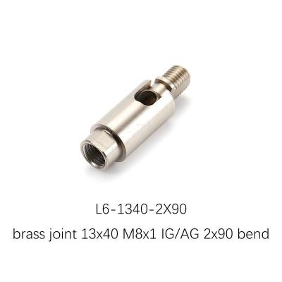 China Light Fixture Brass Swivel Joint 13x40 M8x1 IG/AG 90 Degree Double Bend for sale