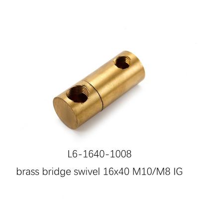 China Polished Solid Brass Bridge Swivel 16x40 With M10 / M8 Internal Threads for sale