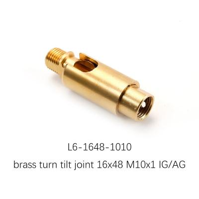 China 16x48 M10x1 Brass Turn Tilt Joint With 360° Rotation & Adjustable Tilt for sale