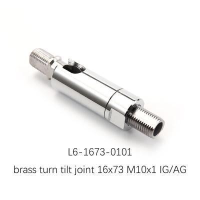 China Brass Turn Tilt Joint 16x73mm with M10x1 Thread for 360° Rotation & Tilt Adjustment in Lighting Fixtures for sale