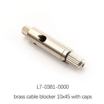 China 10x45 Solid Brass Cable Blocker With Caps Brass Cable Gripper For Lighting Systems for sale