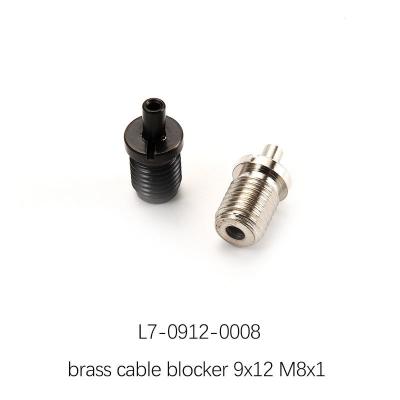 China Brass Cable Blocker 9x12 M8x1 Precision Machining Lighting Fixture Hardware for sale