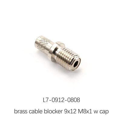 China 9x12 M8x1 Brass Cable Blocker With Cap Integrated Strain Relief for sale