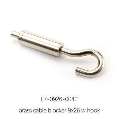 China 9x26 Brass Cable Blocker With Integrated Hook For Corrosion Resistant Cable Management for sale