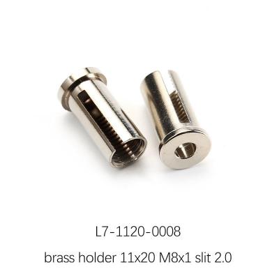 China Natural Brass Light Holder 11x20 M8x1 2.0mm Slit For Secure Grip for sale
