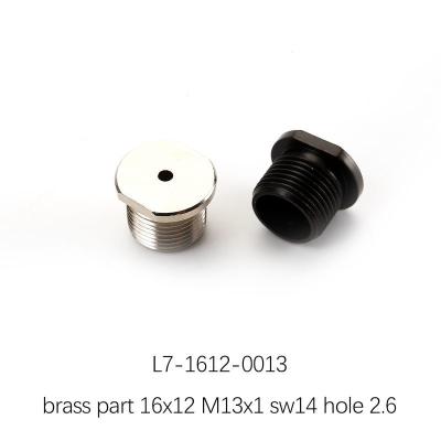 China 16x12 Brass Lighting Parts M13x1 Male Threading Sw14 Wrench Flat 2.6mm Hole for sale