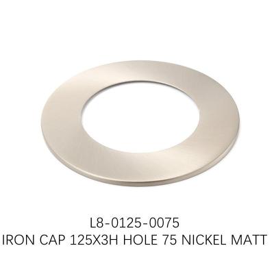 China Nickel Matt Finish Iron Cap 125mm Diameter 75mm Center Hole For Lighting Fixtures for sale