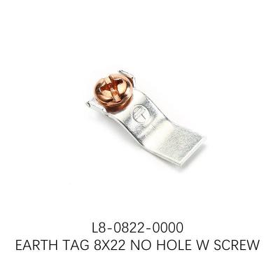 China Raw Iron Stamping Parts Earth Tag Grounding Component 8x22 No Hole for sale