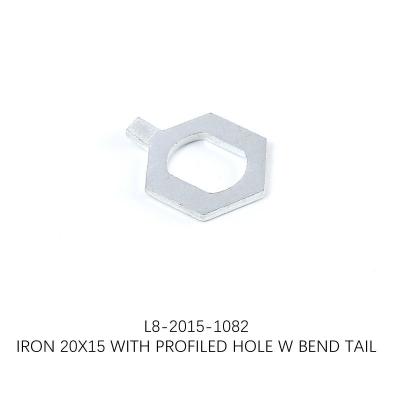 China Iron Stamping Parts 20x15 With Profiled Hole W Shaped Bend Tail for sale