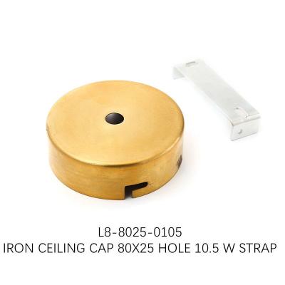 China 80x25 Iron Ceiling Cap 10.5mm Center Hole Integrated Mounting Strap for sale