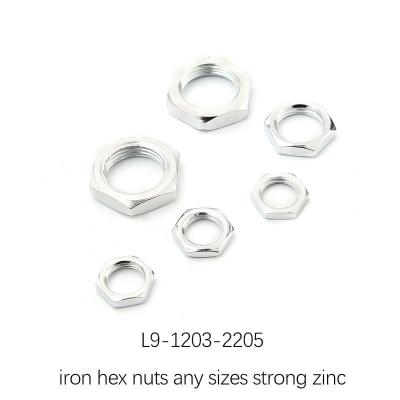 China Electroplated Zinc Plating Iron Hex Nuts Corrosion Resistant Any Sizes Strong for sale