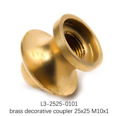 China M10x1 Brass Decorative Coupler 25mm Tubing Connection In Lighting Applications for sale