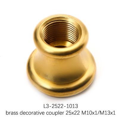 China Decorative Polished Brass Coupler Anti Tarnish Coating 25x22mm M10x1 / M13x1 for sale