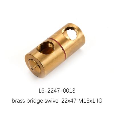 China Internal Gold Plating Brass Bridge Swivel With M13x1 Internal Thread 22x47mm for sale