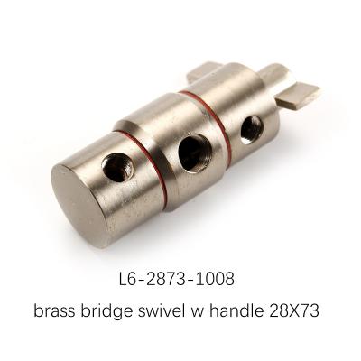 China Brass Bridge Swivel Joint 28x73mm with 90-Degree Swivel and Integrated Handle for Lighting Fixtures for sale