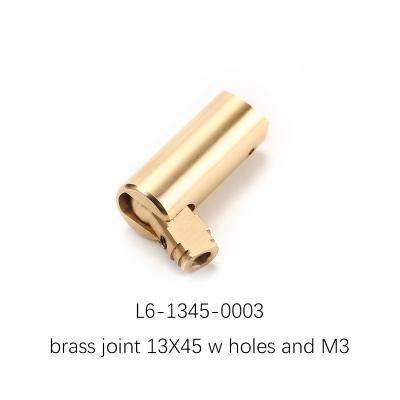 China Precision Engineered Chrome Brass Swivel Joint 13x45 With Holes M3 Threading for sale
