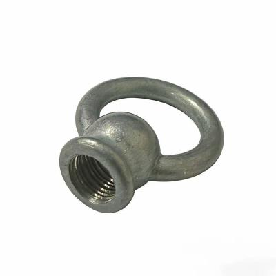 China Iron Loop Lighting Fixture Connector with M10x1 Thread, 31x37 Dimensions, and Matte Black Finish for sale