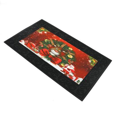 China Musical Door Mat Christmas Design Outdoor Mat Rubber backing Anti-Slip Mat for sale