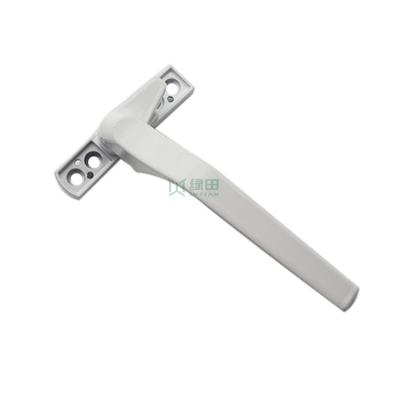 China Blanco personalizado de siete caracteres puerta y manija de ventana de aleación de aluminio casamento manija de ventana en venta