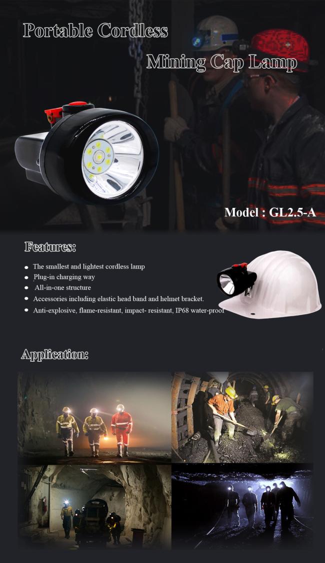 GL2.5-A light weight small size high performance portable mining cap lamp