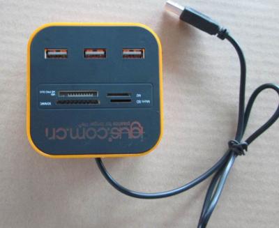 China 3 port usb hub with usb 2.0 card reader combo for sale