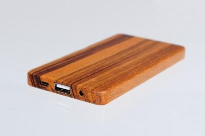 China natural wood rectangle 4000mah power bank for sale