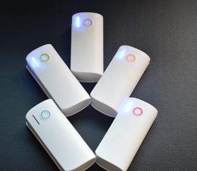 China portable mini white power bank with led light for sale