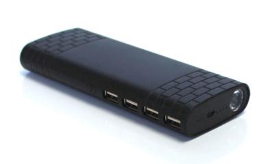 China universal portable plastic power banks with led torch 4 USB port for sale