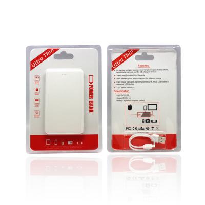 China promotional gift real capacity 4000mah ultra thin leather power bank with built-in cables 4 power indicators for sale