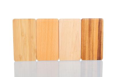 China Ultra thin custom logo powerbank wood 4000mah bamboo power bank for sale