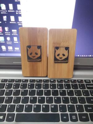 China Custom engrave logo Fashion Wood Bamboo Design Super Slim 4000mAh Power Bank For iPhone Smartphone Tablet for sale