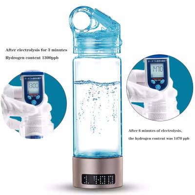 Cina Bottiglia d'acqua idrogena 10000ppm Generatore ionizzatore USB 3000ppb Portatile per la casa ufficio esercizio viaggio in vendita