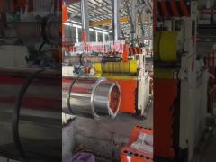 Thin gauge stainless coil precision slitting