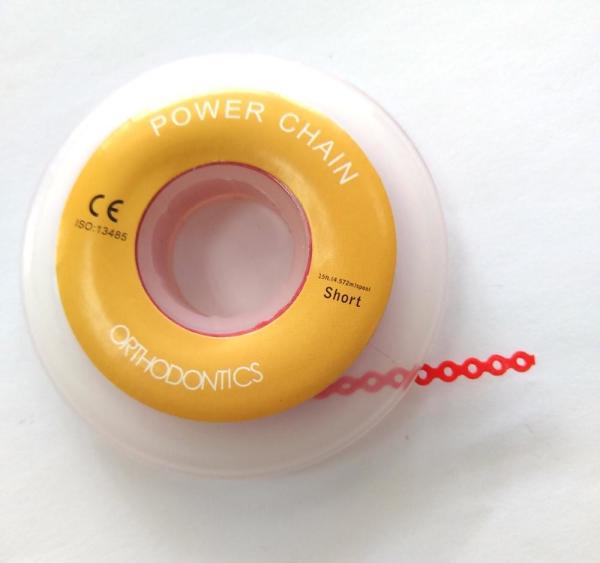 Quality Short Orthodontic Elastic Power Chain for Quick and Convenient Braces Adjustment for sale