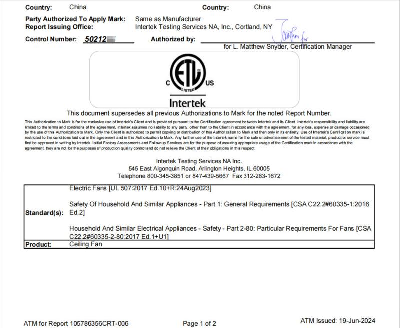 Intertek - Anhui Prime Connect Int'l Trade Ltd