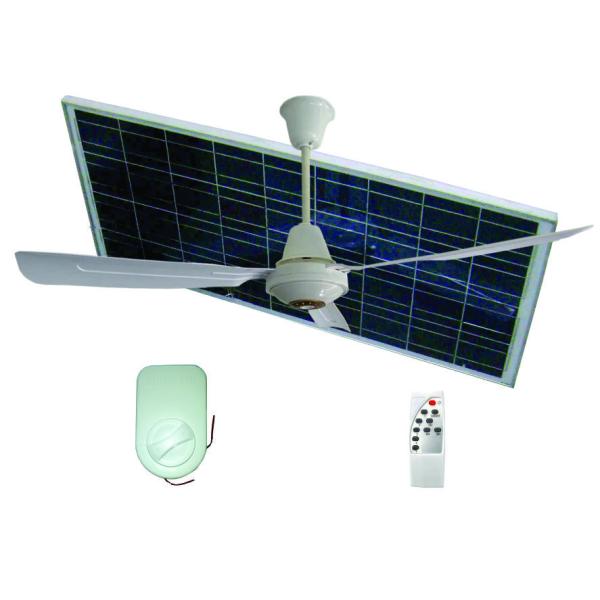 Quality 12 Volt DC Solar Ceiling Fan 50 Inch Remote Control Ceiling Fans With Lights for sale