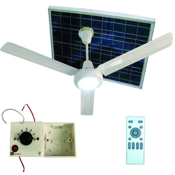 Quality 12V BLDC Ceiling Fan 56 Inch Solar DC Ceiling Fan With LED Light for sale
