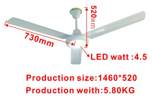 Quality 12V BLDC Ceiling Fan 56 Inch Solar DC Ceiling Fan With LED Light for sale