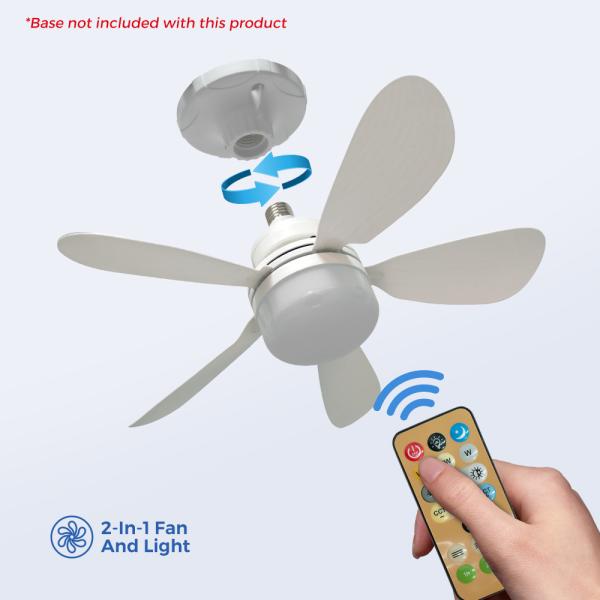 Quality 16 Inch LED Ceiling Fan Lights Remote Control E27 Ventilador Ceiling Fan Lamp for sale