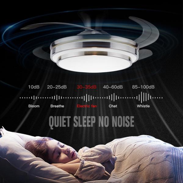 Quality Remote Control LED Bedroom Ceiling Fan Modern Retractable Ceiling Fans With LED for sale