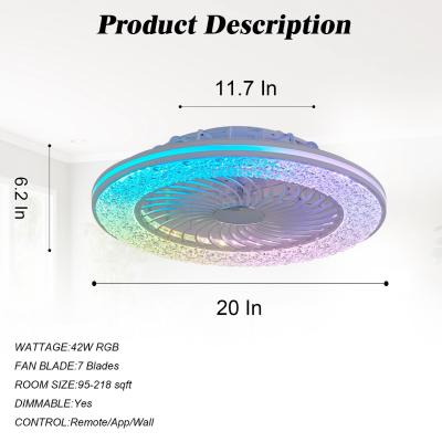 China 72W Super Bright APP LED Smart Ceiling Fan Light For Bedroom Apartment Villa for sale