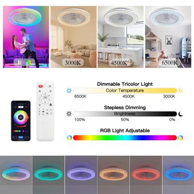 China 72W Super Bright APP LED Smart Ceiling Fan Light For Bedroom Apartment Villa for sale